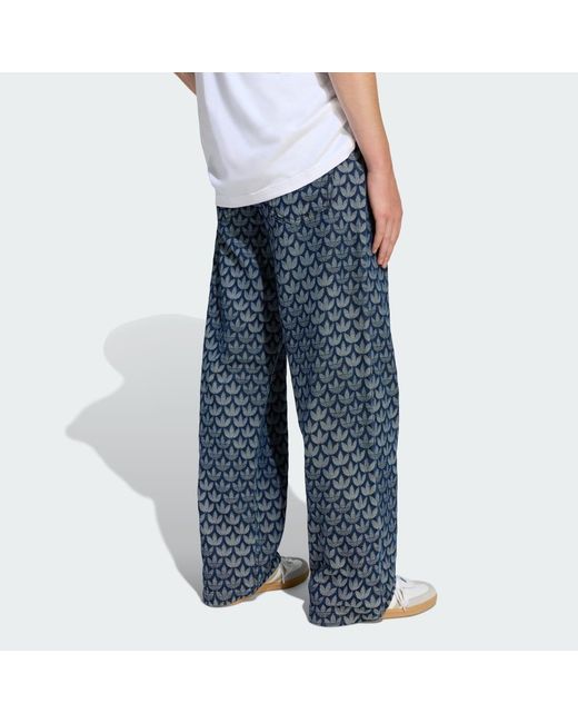 adidas Denim Loose Monogram Pants in Blue for Men | Lyst UK