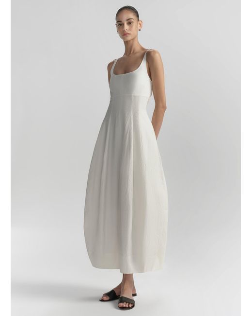 A.L.C. Nina Cotton Nylon Midi Dress in White | Lyst