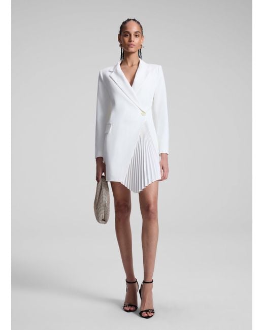 A.L.C. Juliet Pleated Blazer Dress in White | Lyst