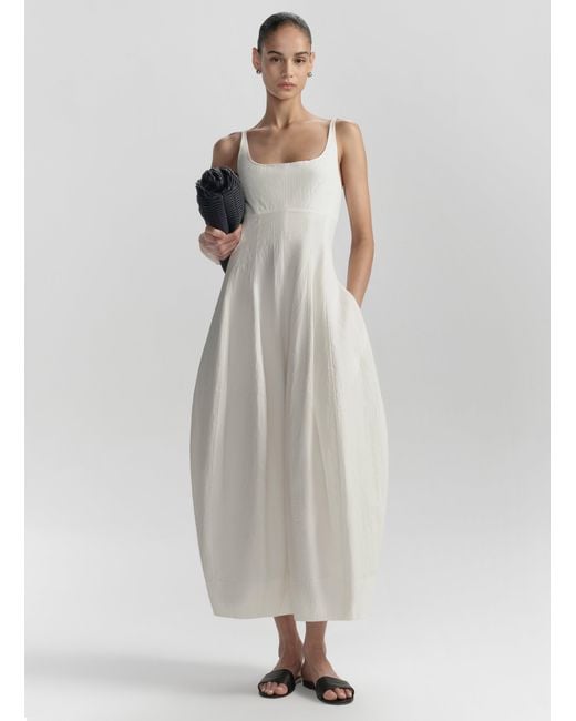 A.L.C. Nina Cotton Nylon Midi Dress in White | Lyst