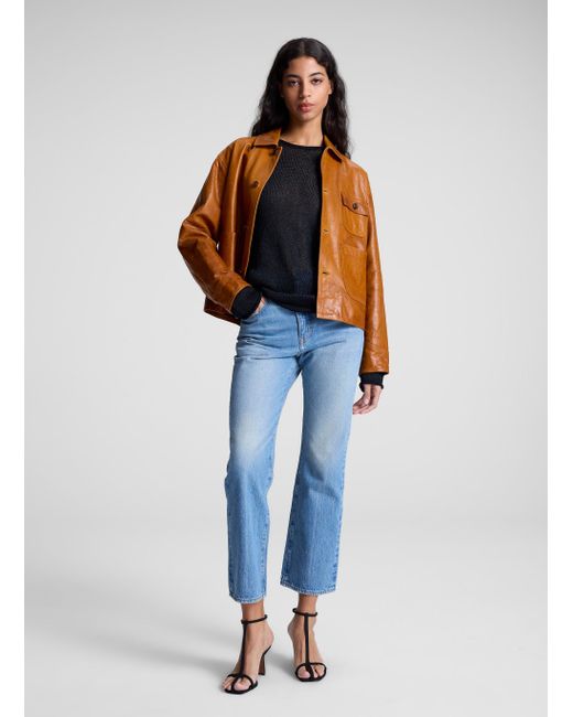A.L.C. Ty Leather Jacket in Blue | Lyst