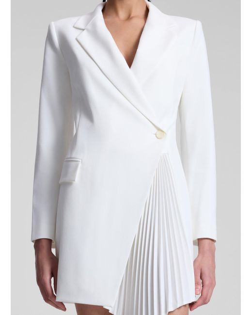A.L.C. Juliet Pleated Blazer Dress in White | Lyst