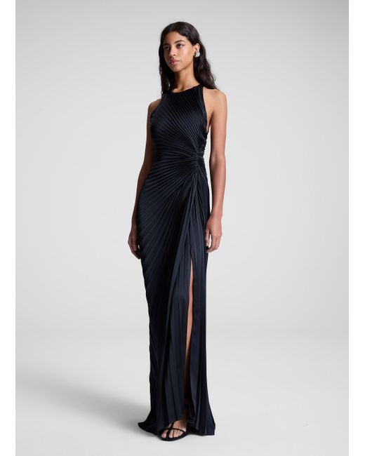 A.L.C. Reagan Satin Pleated Gown in Blue | Lyst