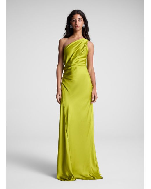 A.L.C. Aster Satin One Shoulder Gown in Yellow | Lyst