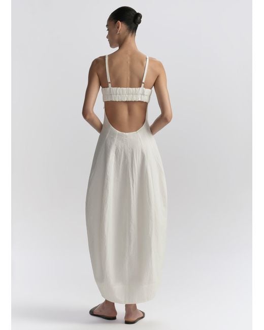 A.L.C. Nina Cotton Nylon Midi Dress in White | Lyst