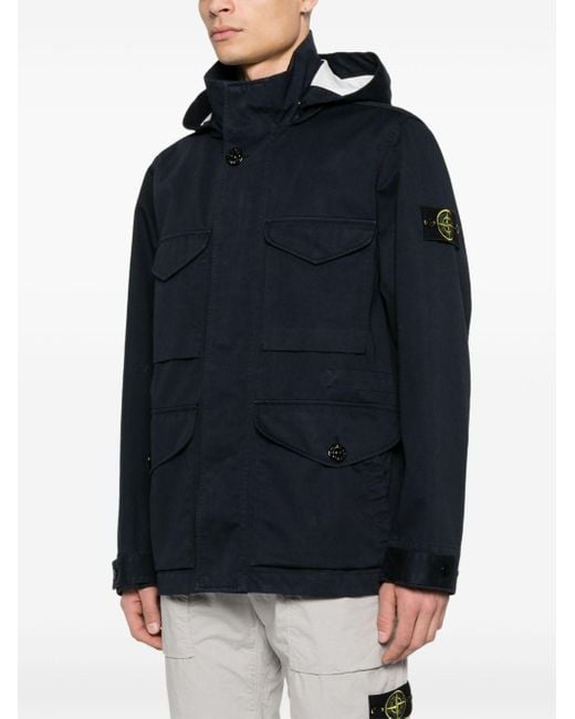 Stone Island Field Jacket Jackets in Blue for Men | Lyst