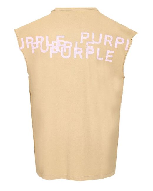 Purple Boxy Tank in Natural | Lyst