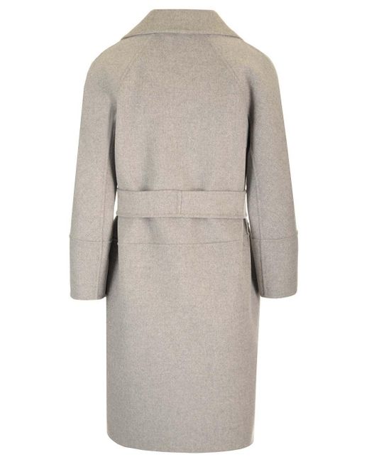 Max Mara "arona" Unlined Wool Coat in Gray | Lyst