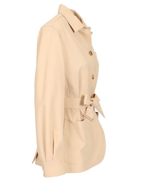 Max Mara Short Safari Jacket in Natural | Lyst