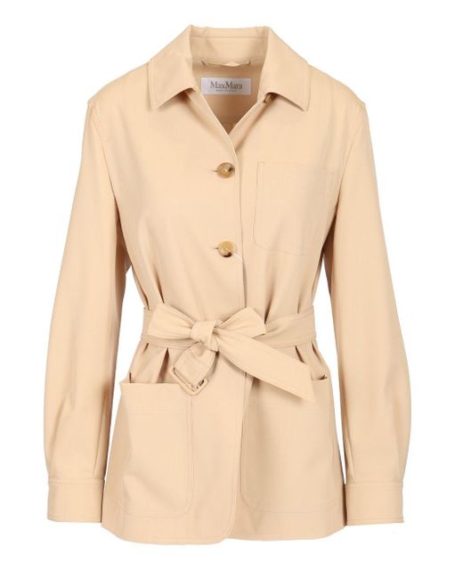Max Mara Short Safari Jacket in Natural | Lyst