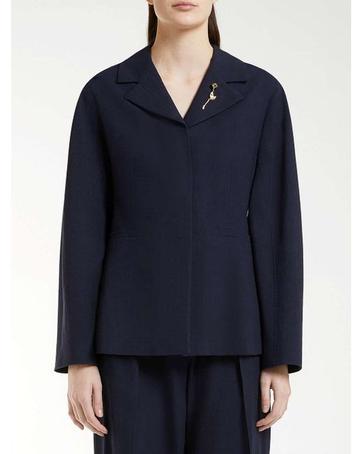 Emily Ratajkowski x Marella The Rounded Blazer in Blue | Lyst