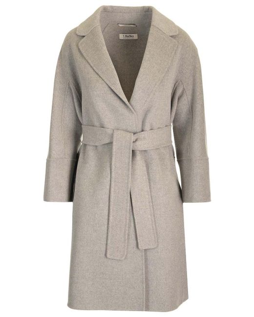 Max Mara "arona" Unlined Wool Coat in Gray | Lyst