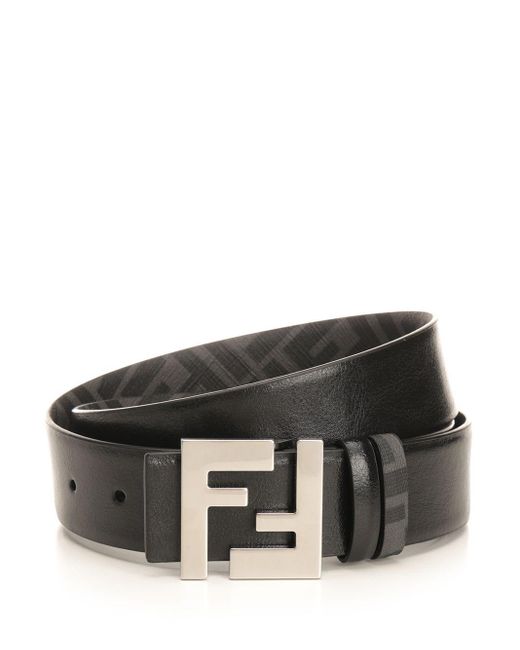 Fendi Reversible Jacquard Belt in Black | Lyst