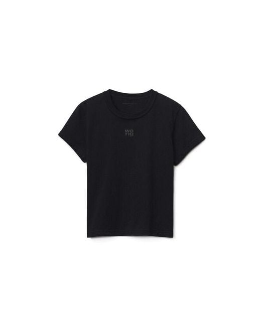 T By Alexander Wang Essential Shrunk T-Shirt in Black | Lyst UK