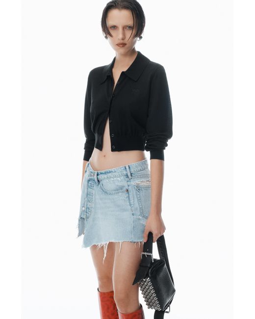 Alexander Wang High-frequency Stacked Logo Cardigan In Merino Wool in ...