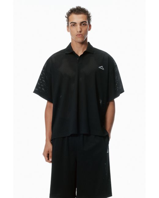 Alexander Wang Unisex Athletic Mesh Logo Polo in Black | Lyst