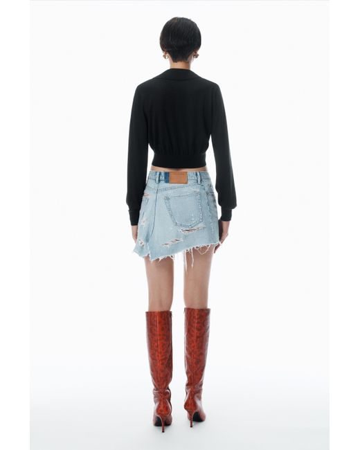 Alexander Wang High-frequency Stacked Logo Cardigan In Merino Wool in ...