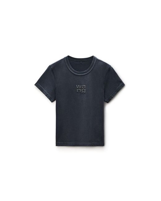 Alexander Wang Crystal Hotfix Logo Jersey Shrunken in Blue | Lyst UK