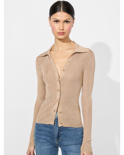 Alice + Olivia Nealie Ribbed Polo in Blue | Lyst