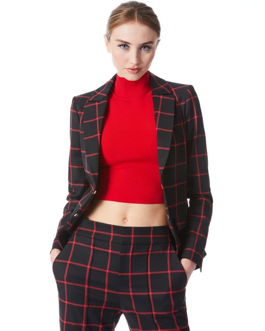Alice Olivia Alice Olivia Mya Notch Collar Blazer In Red Lyst