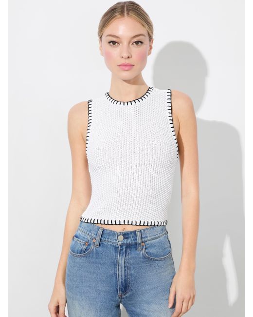 Alice + Olivia Amity Tank in White | Lyst