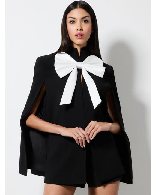 Alice + Olivia Philippa Bow Cape in Black | Lyst