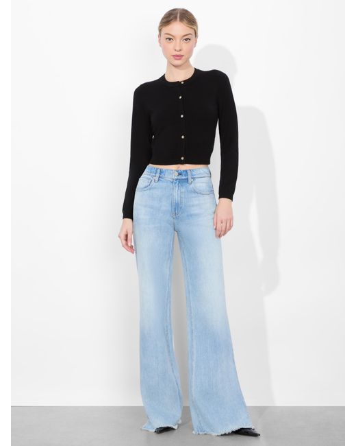 Alice + Olivia Weezy Slit Jean in Blue | Lyst