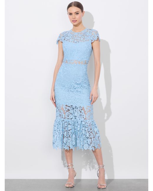 Alice + Olivia Clover Open Back Dress in Blue | Lyst