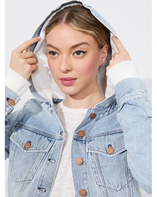 Alice + Olivia Emma Hoodie Jacket in Blue | Lyst