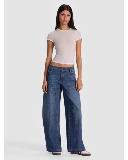 Alice + Olivia Andie Carpenter Barrel Jean in Blue | Lyst