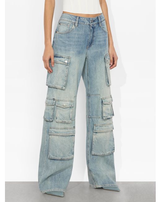 Alice + Olivia Olympia Cargo Jean in Blue | Lyst