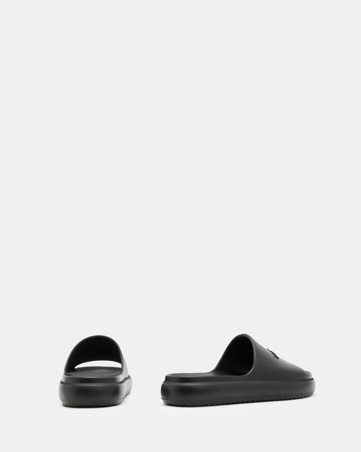AllSaints Dune Slip On Logo Slides in White for Men | Lyst