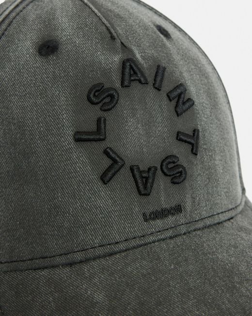 AllSaints Tierra Embroidered Logo Baseball Cap in Gray for Men | Lyst