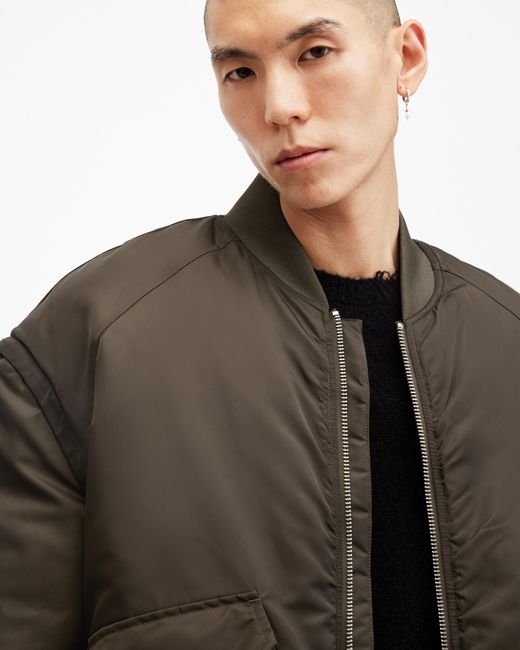 AllSaints Hawk Oversized 2-In-1 Bomber Jacket,, Dull Khaki in Brown for ...