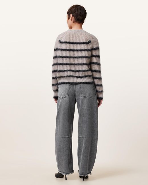 AllSaints Jett Barrel Leg Denim Jeans in Gray | Lyst