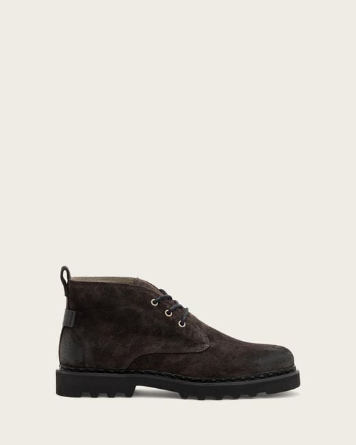 AllSaints Skiff Suede Boots in Black for Men | Lyst UK