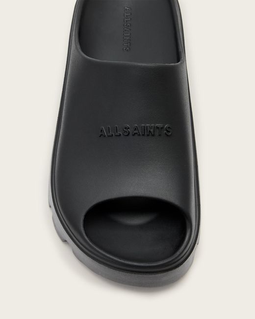 AllSaints Eclipse Flatform Logo Sliders in Black | Lyst