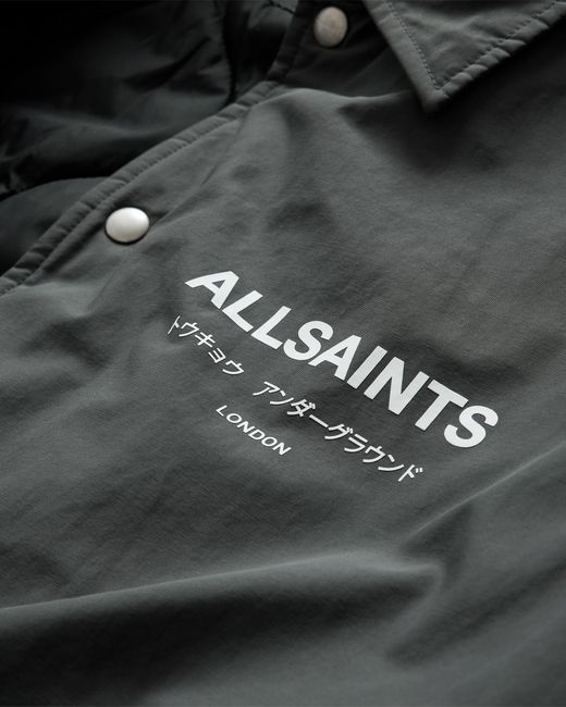 AllSaints Underground Logo Coach Jacket in Black for Men | Lyst