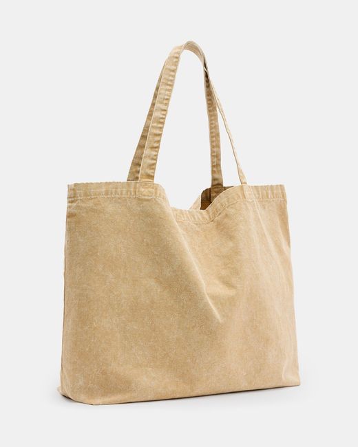 AllSaints Underground Acid Wash Logo Tote Bag in Natural for Men | Lyst ...