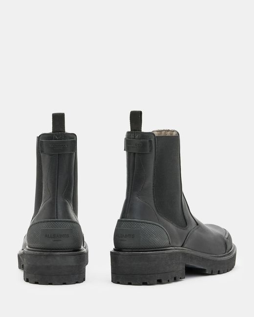 AllSaints Matrix Leather Work Chelsea Boots in Black for Men | Lyst