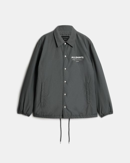 AllSaints Underground Logo Coach Jacket in Black for Men | Lyst