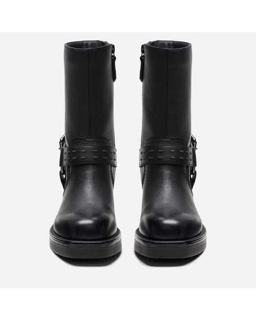 Clarks Rebelle Up Leather Biker Boots in Black | Lyst