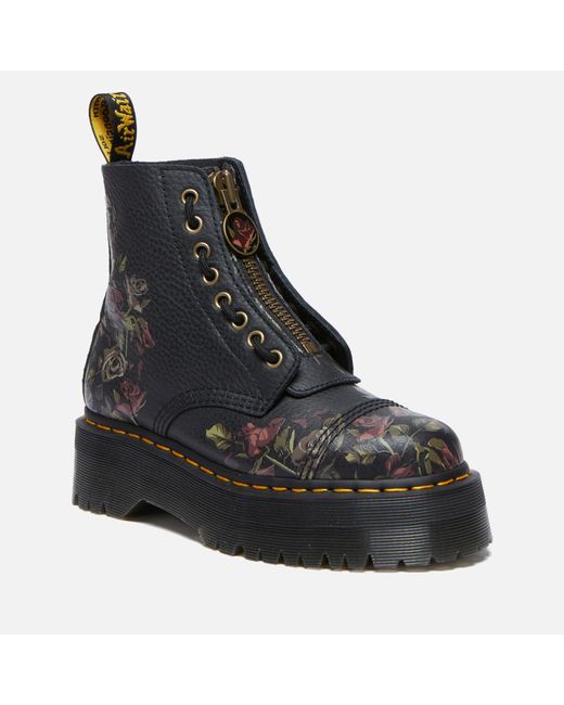 Dr. Martens Sinclair Decayed Roses Leather Boots in Black | Lyst