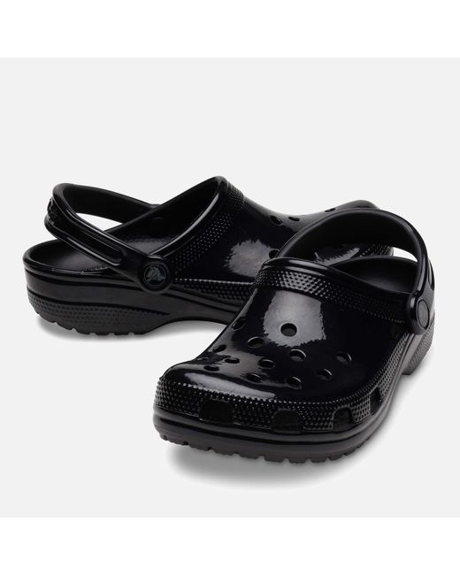 Crocs™ High-Shine Classic Clogs in Black | Lyst