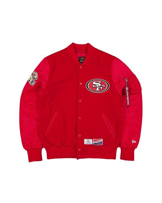 Alpha Industries San Fransisco 49ers X Alpha X New Era Ma-1 Bomber ...