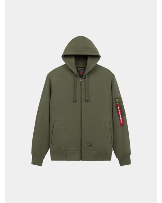 Alpha Industries Utility Pocket Full Zip Up in Green | Lyst