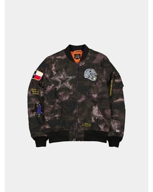 KTZ Dallas Cowboys X Alpha X Ma-1 Bomber Jacket (black Camo) for Men | Lyst