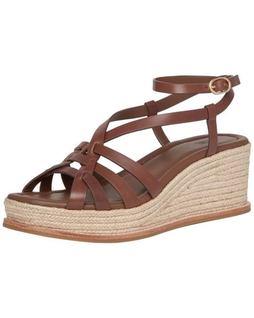 PAIGE Jill Wedge Sandal in Brown | Lyst
