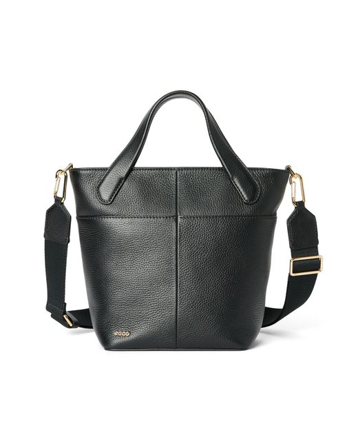 Ecco City Small Leather Tote Bag in Black | Lyst