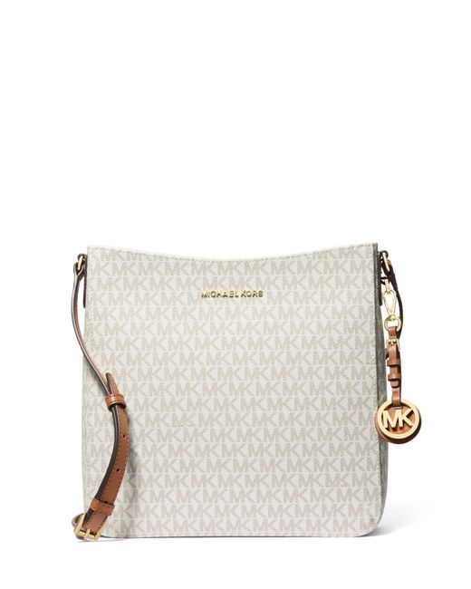 Michael Kors Jet Set Large Messenger Bag in White | Lyst